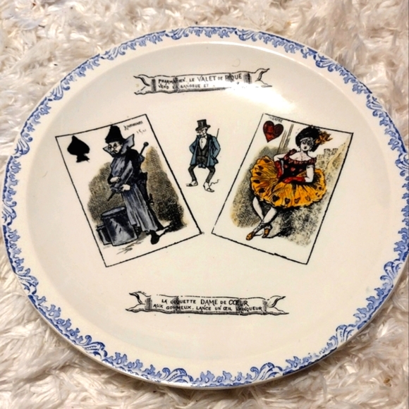 HBCM Montereau | Dining | Vtg Hbcm Montereau Faience Playing Card ...